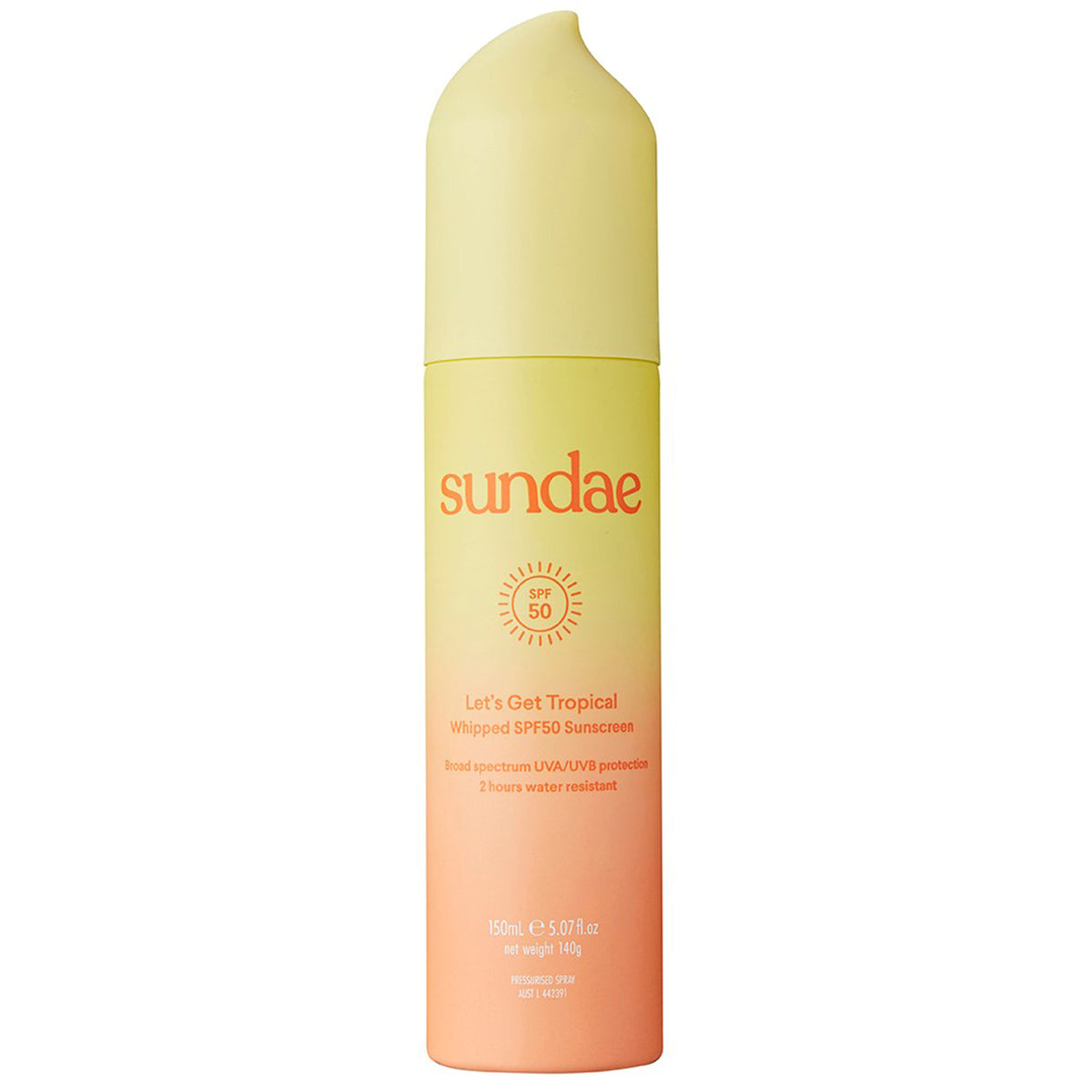 SUNDAE - SUNSCREEN LETS GET TROPICAL 150ML SPF 50 | Mondo Limited